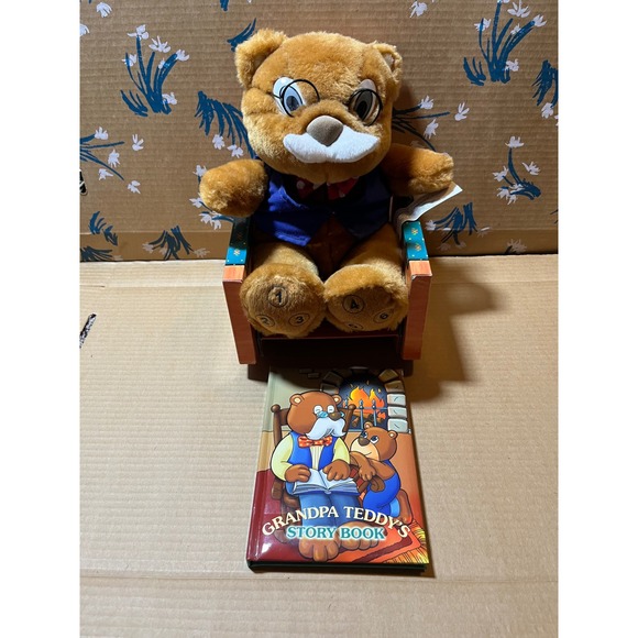 Tormont | Toys | Vintage Grandpa Teddys Story Book Talking Bear Plays ...
